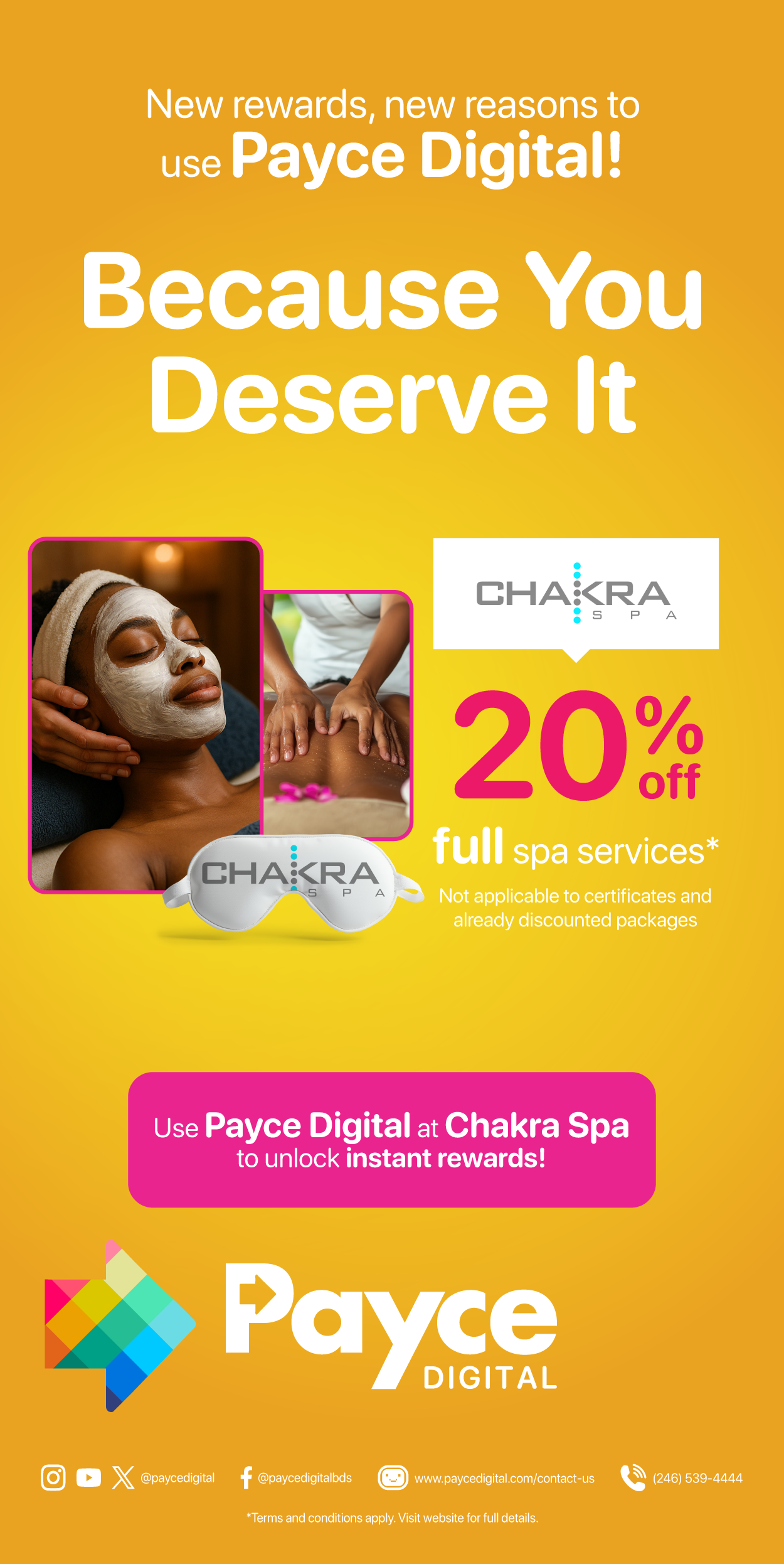 Get 20% off Full Spa Services at Chakra Spa! - Payce Digital